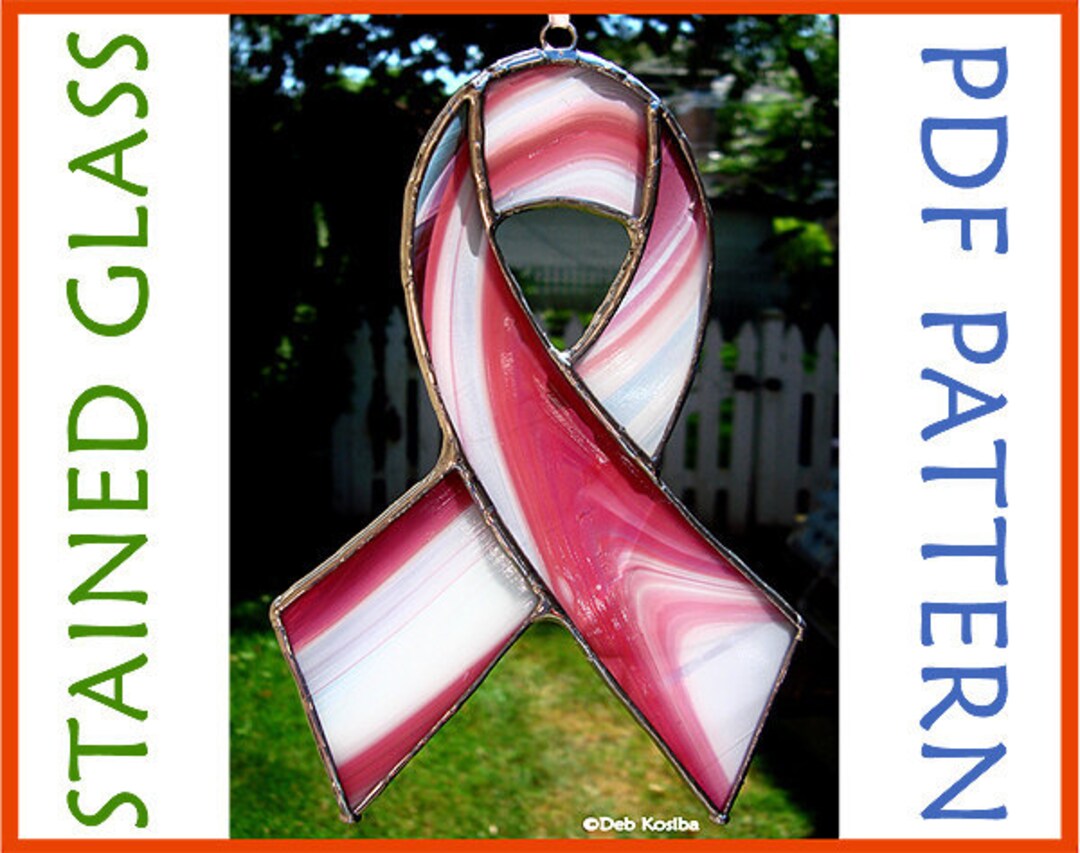 Easy Awareness Ribbon Stained Glass Digital Pattern / Easy Stained ...
