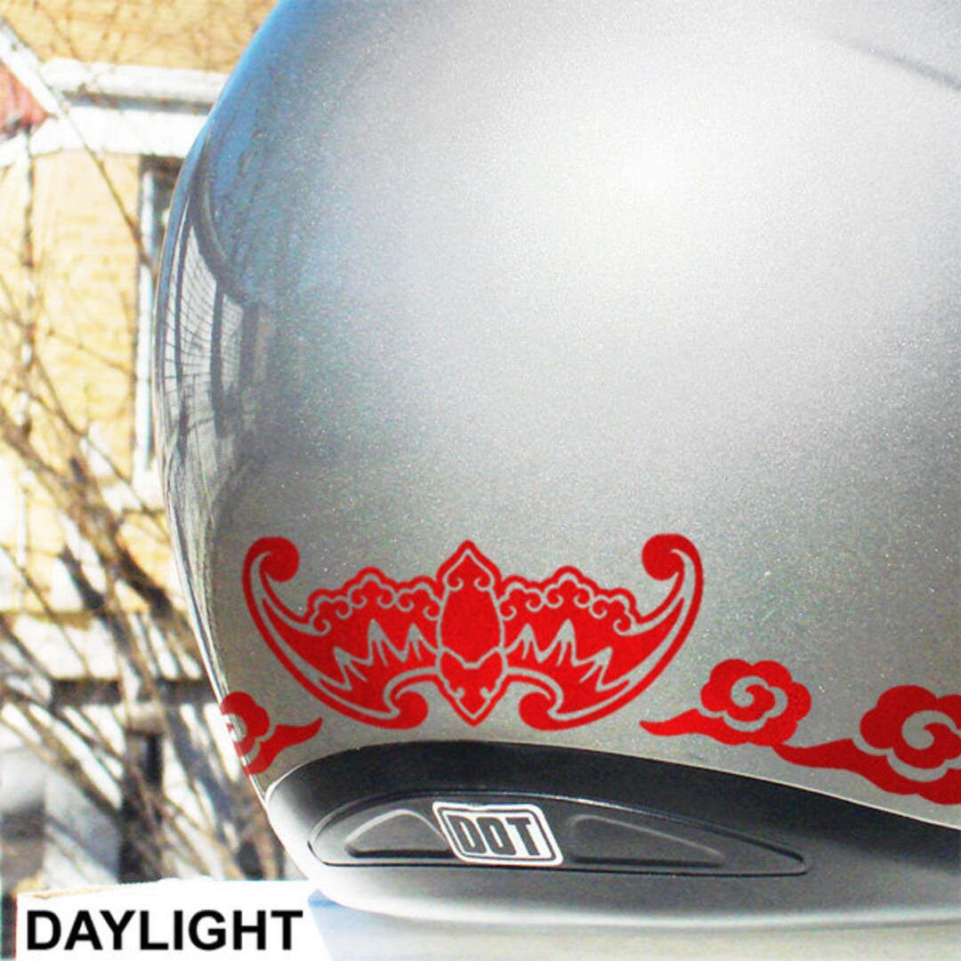 Fu Bat Reflective Decal Set, Lucky Bat Motorcycle Helmet Stickers Kit ...