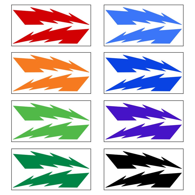 Set of 2 Lightning Bolt Decals, Motorcycle Helmet Sticker Kit, 3M ...