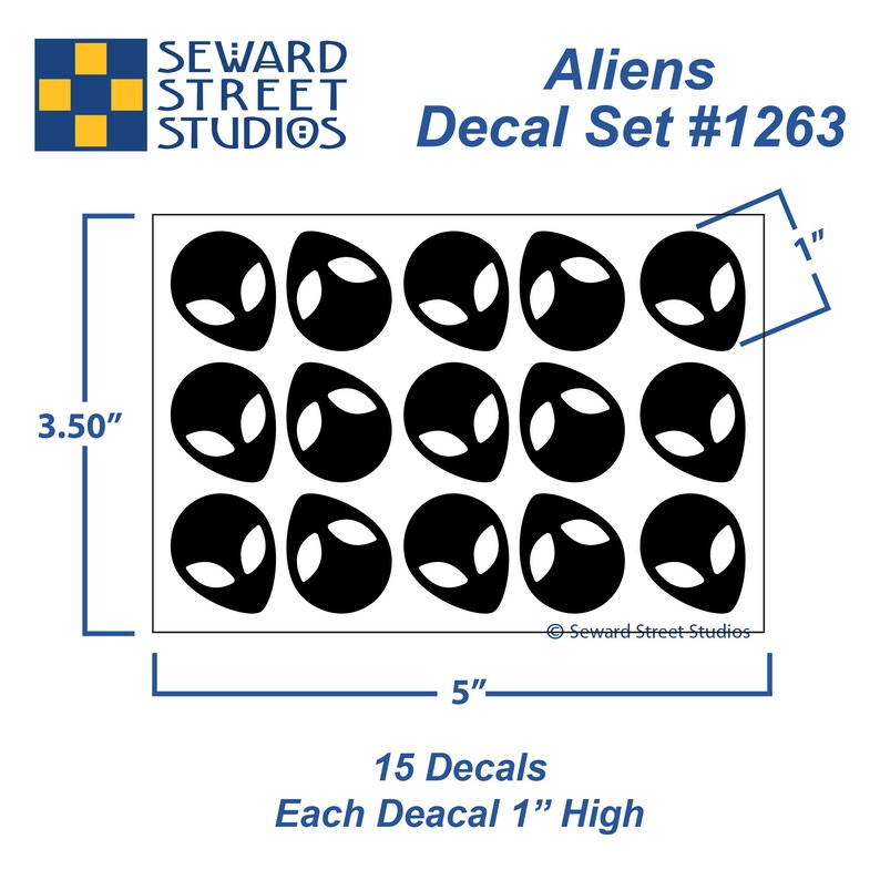 Aliens Decal Set Clover Bike Hemet Sticker Set Little Green - Etsy