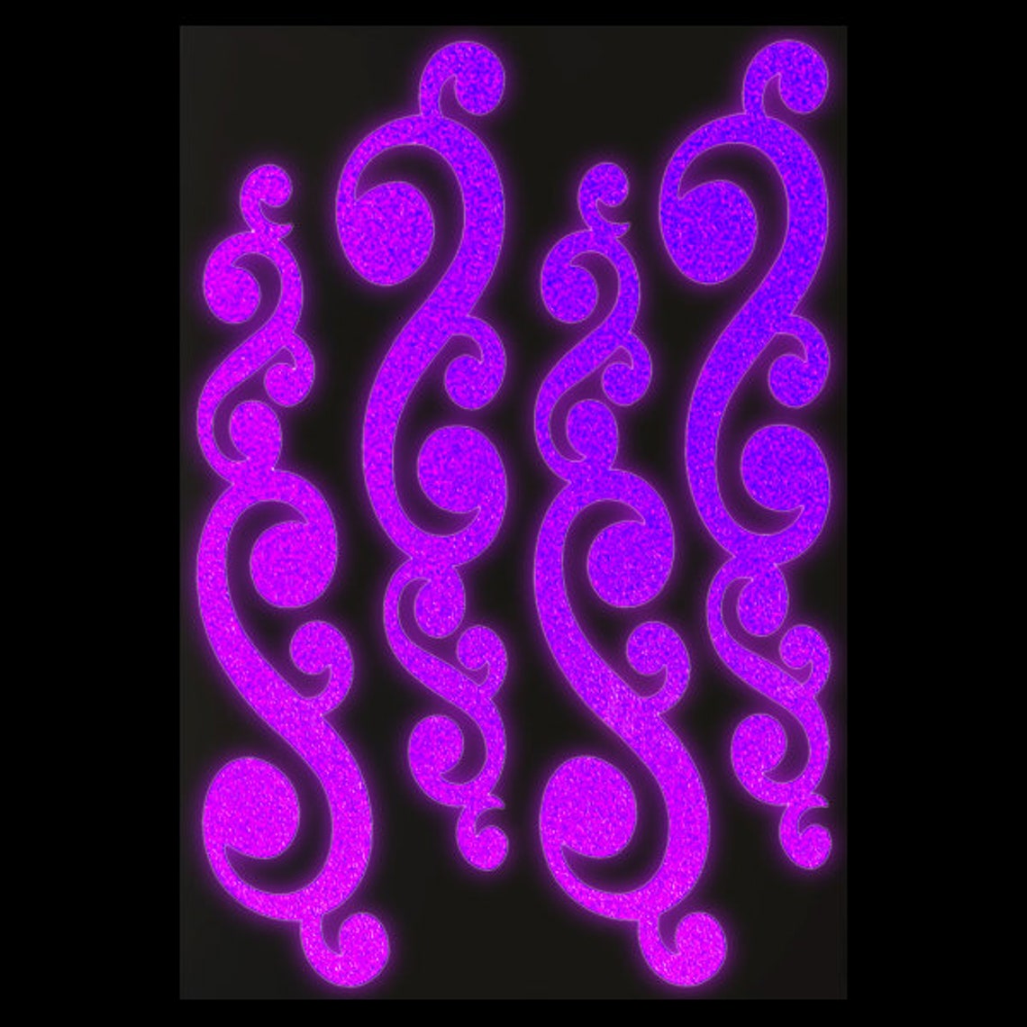 Reflective Purple Vintage Swirls Decal Set Retro Vine | Etsy