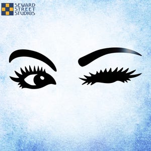 Winking Eyes Decal, Eye Lashes Wink Car Window Sticker, Woman Eyelashes ...