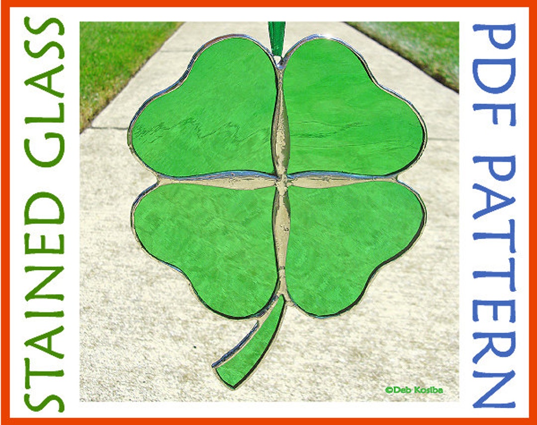 Easy Clover Stained Glass Pattern, Clover Suncatcher Pattern PDF ...