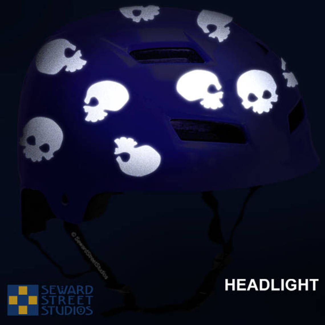 Small Skulls Reflective Decal Set Reflective Skulls Sticker - Etsy