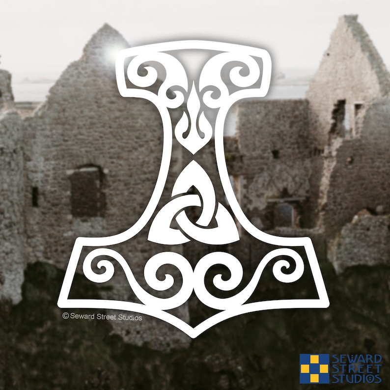 Thor's Hammer Decal, Mjolnir Laptop Decal, Viking Hammer Laptop Decal ...