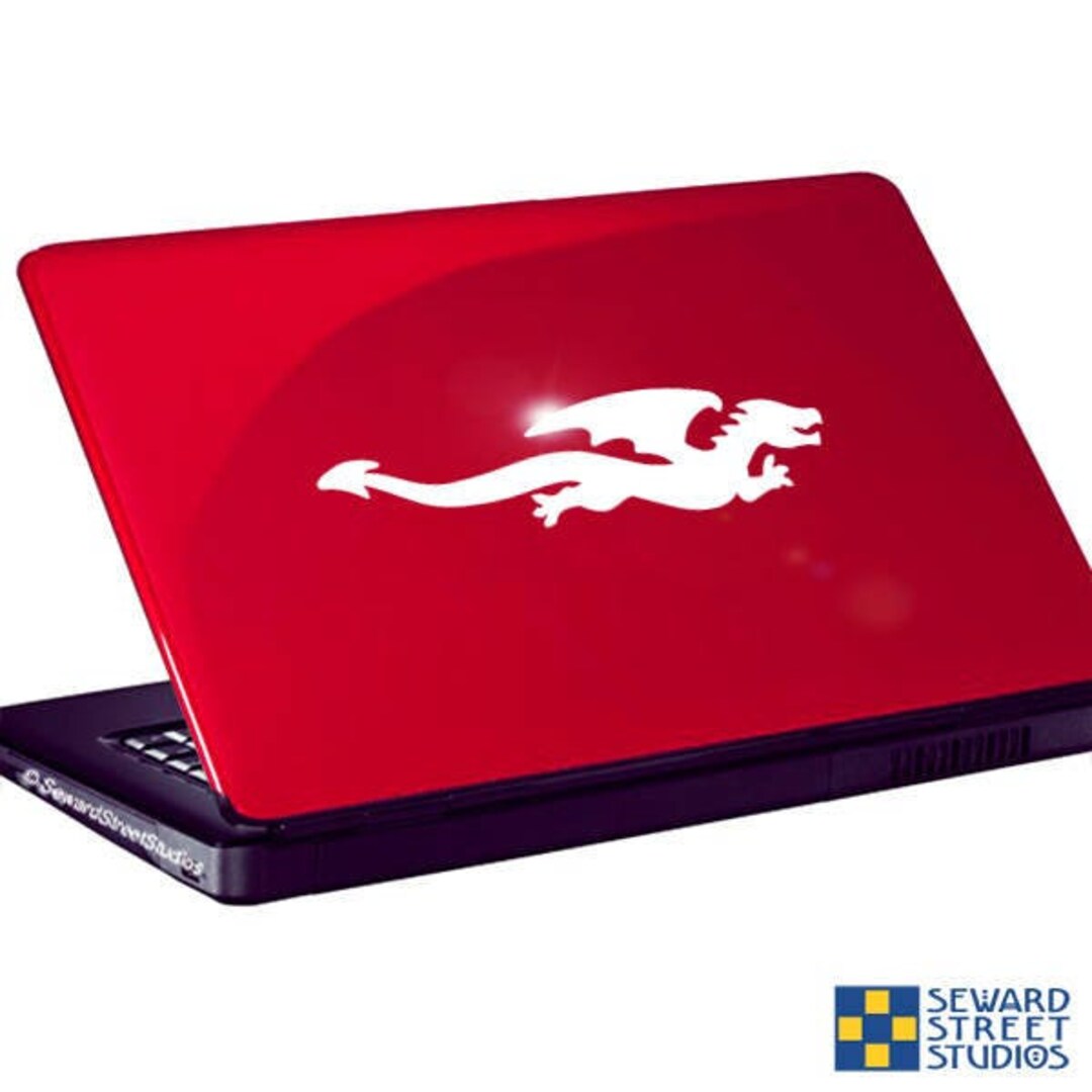 Flying Dragon Vinyl Decal, Cute Dragon Laptop Sticker, Flying Dragon ...