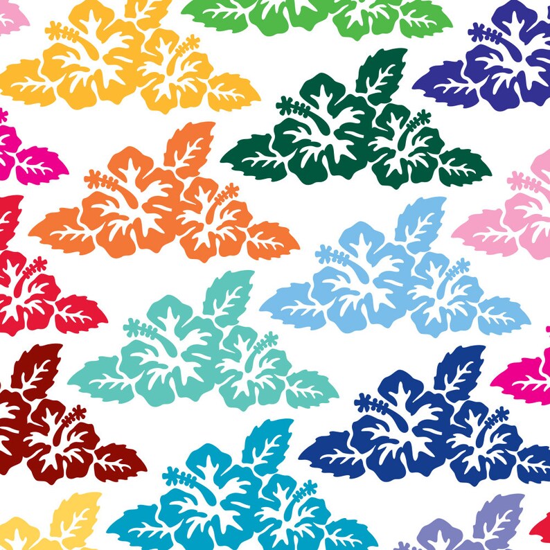 Hibiscus Flowers Decal Tropical Island Flower Sticker Summer - Etsy