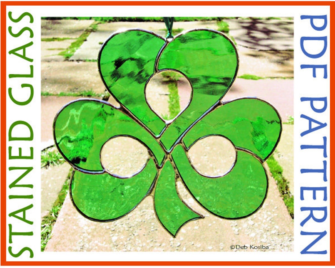 Easy Shamrock Stained Glass Pattern, Shamrock Suncatcher Pattern PDF ...
