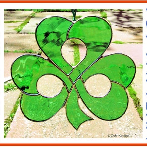 Easy Shamrock Stained Glass Pattern, Shamrock Suncatcher Pattern PDF ...