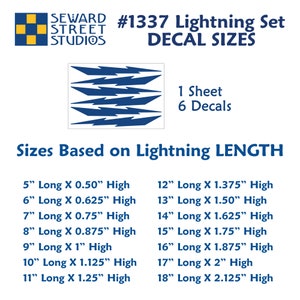 6 Lightning Bolts Reflective Decal Set, Six Lightning Reflector ...