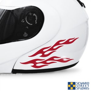 Set of 4 Reflective Flames Vinyl Decals, Retro Fire Sticker Kit, Hotrod ...