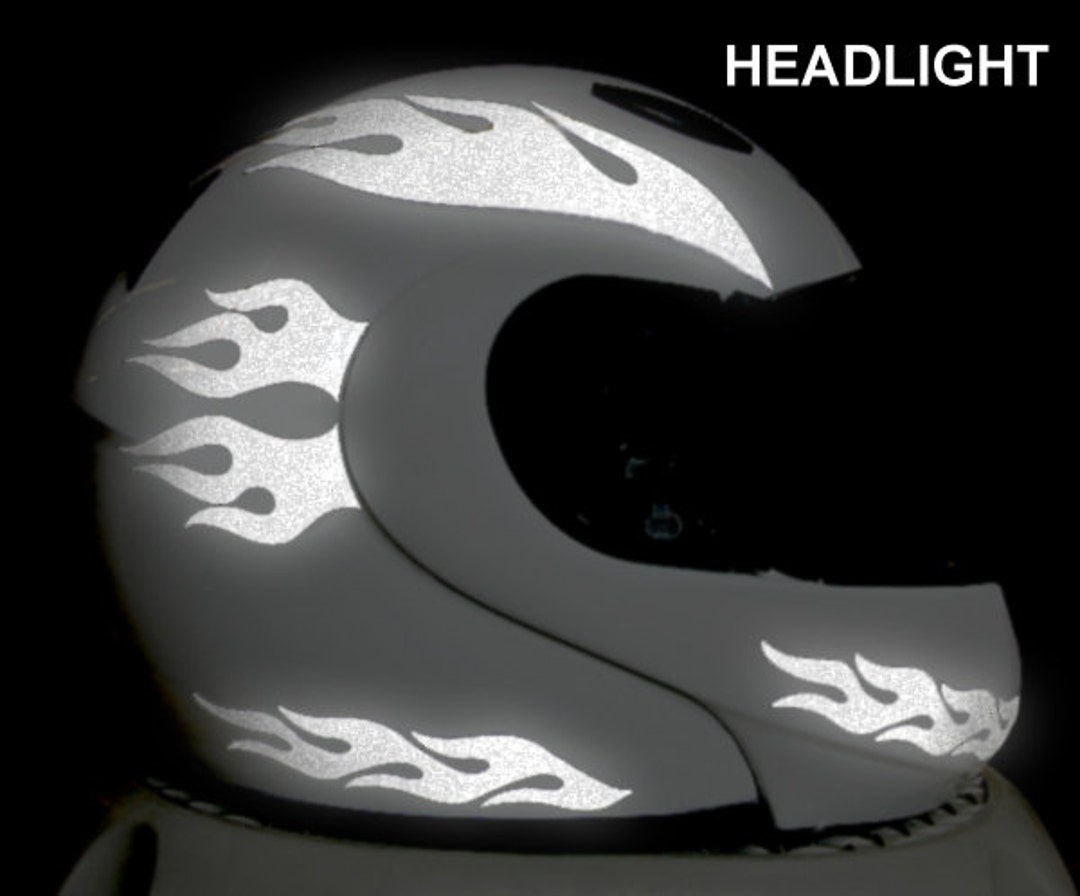 Flames Reflective Decal Set, Fire Helmet Reflector Stickers Kit, Flame ...