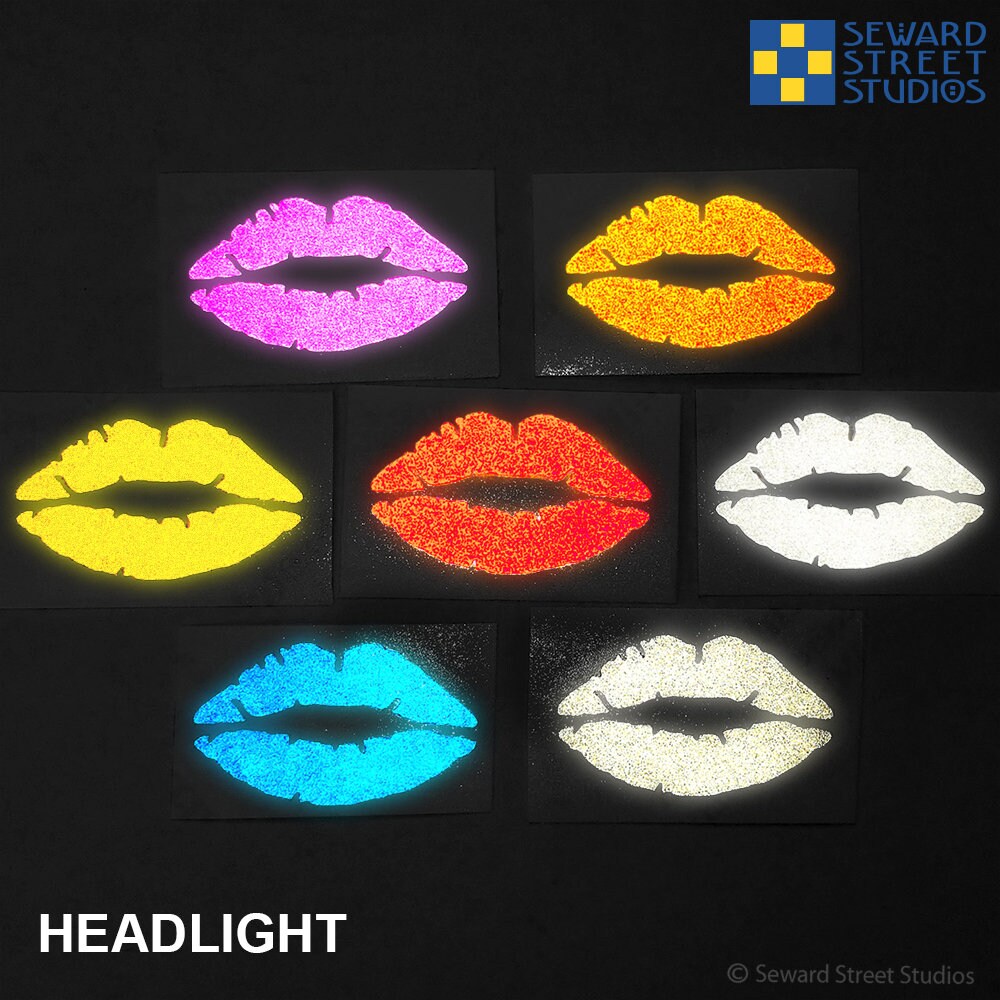 Lips Reflective Decal Kiss Helmet Sticker Smack Motorcycle - Etsy Nederland