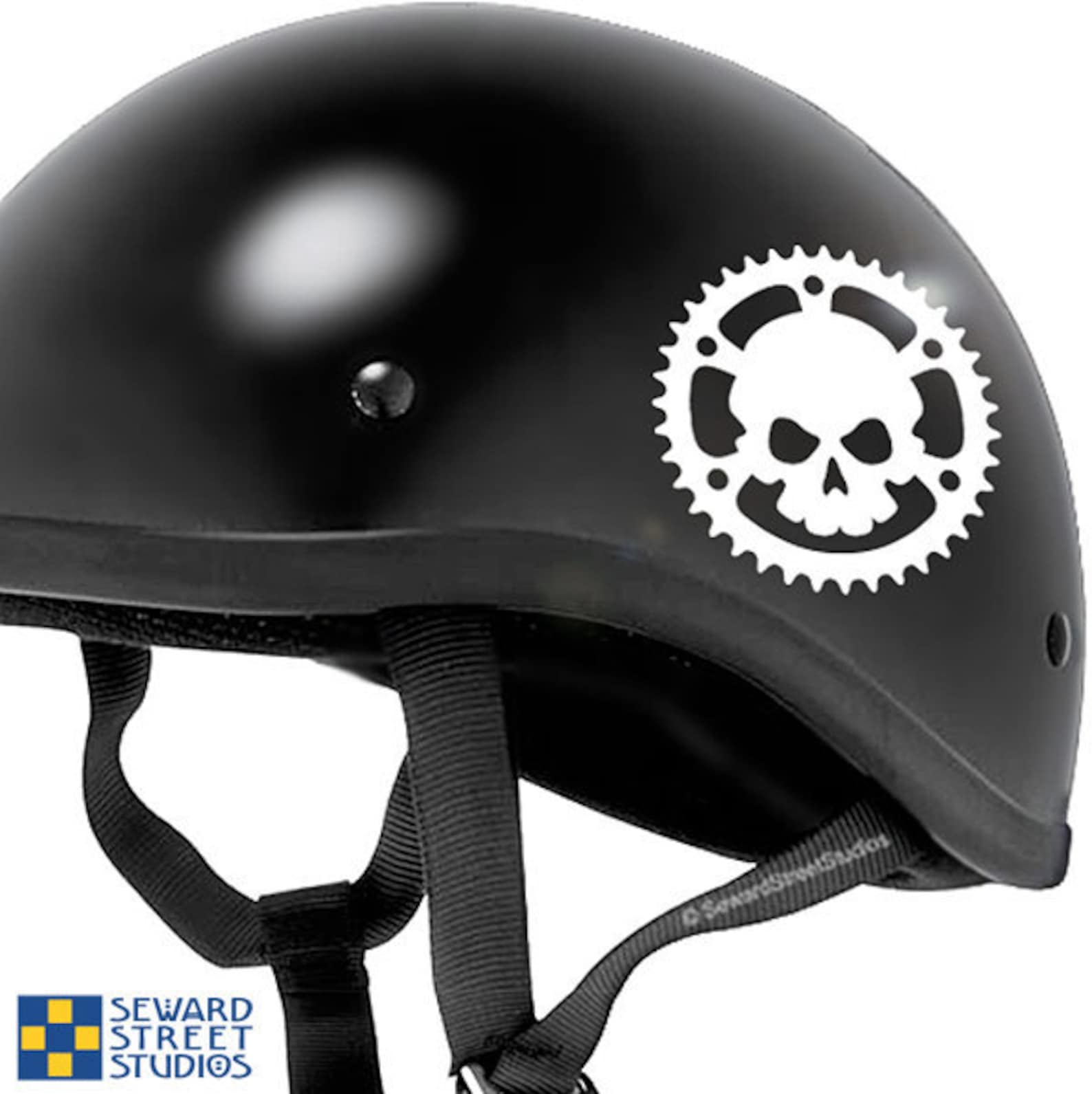 Skull Chainring Decal Chainring Skull Helmet Sticker Gear - Etsy