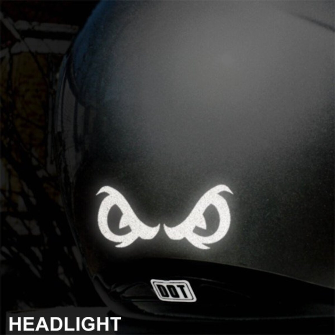 Angry Eyes Reflective Decal, Scowling Eyes Motorcycle Helmet Sticker ...
