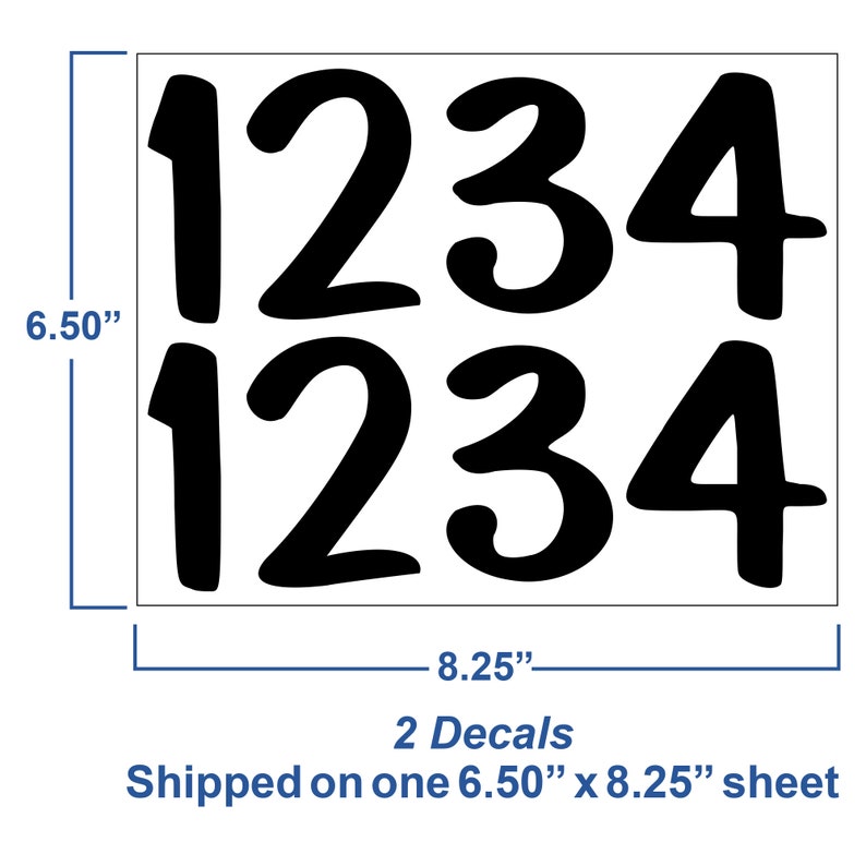 Set of 2 Reflective Mailbox Numbers Decals up to 3 High - Etsy