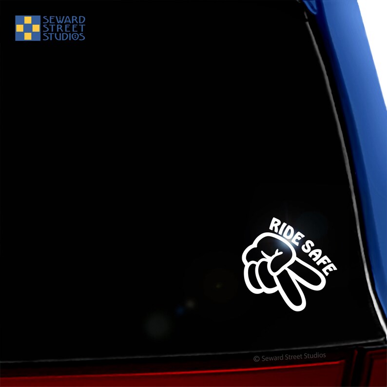 Ride Safe Motorcycle Hand Wave Decal Biker 2 Fingers Signal - Etsy