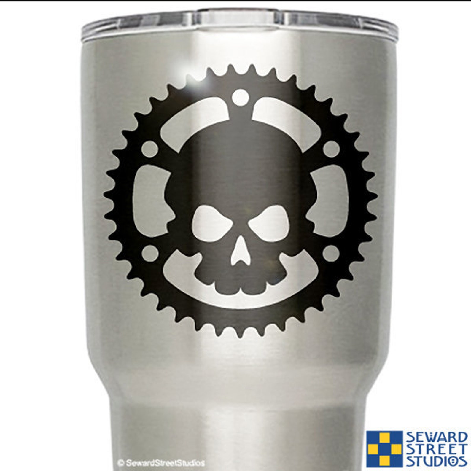 Skull Chainring Decal Chainring Skull Helmet Sticker Gear - Etsy