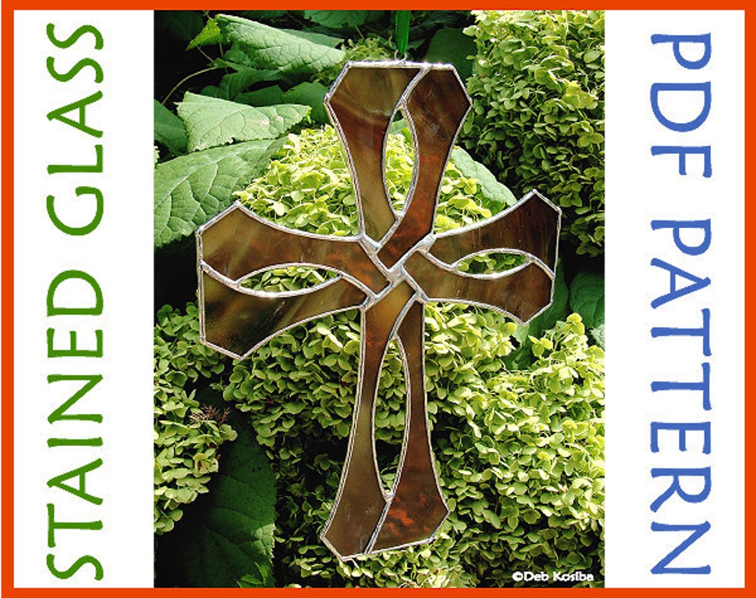 Celtic Cross Easy Stained Glass Pattern, Cross Suncatcher PDF, Easter ...