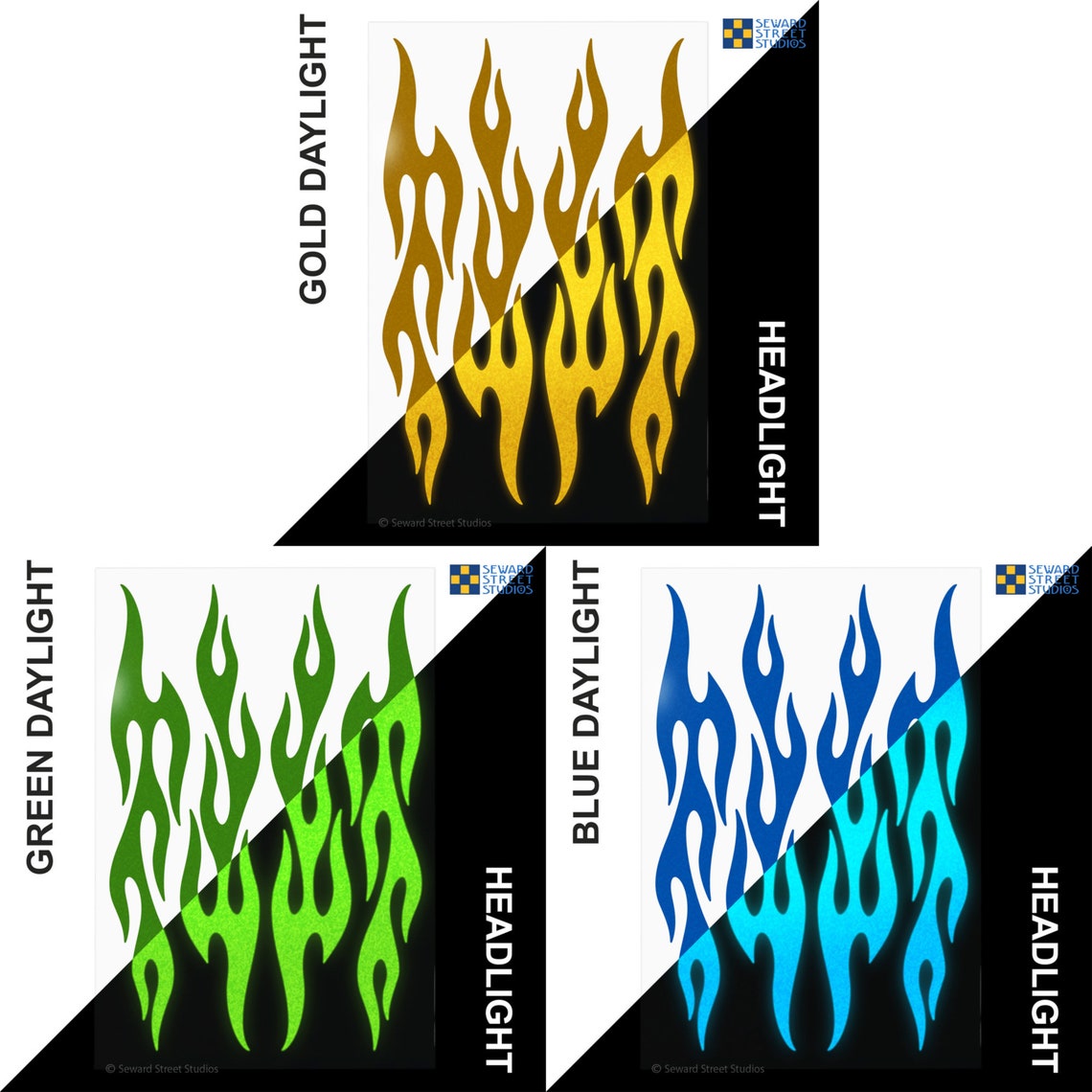 Set of 4 Flames Reflective Decals Retro Flame Bike Helmet - Etsy