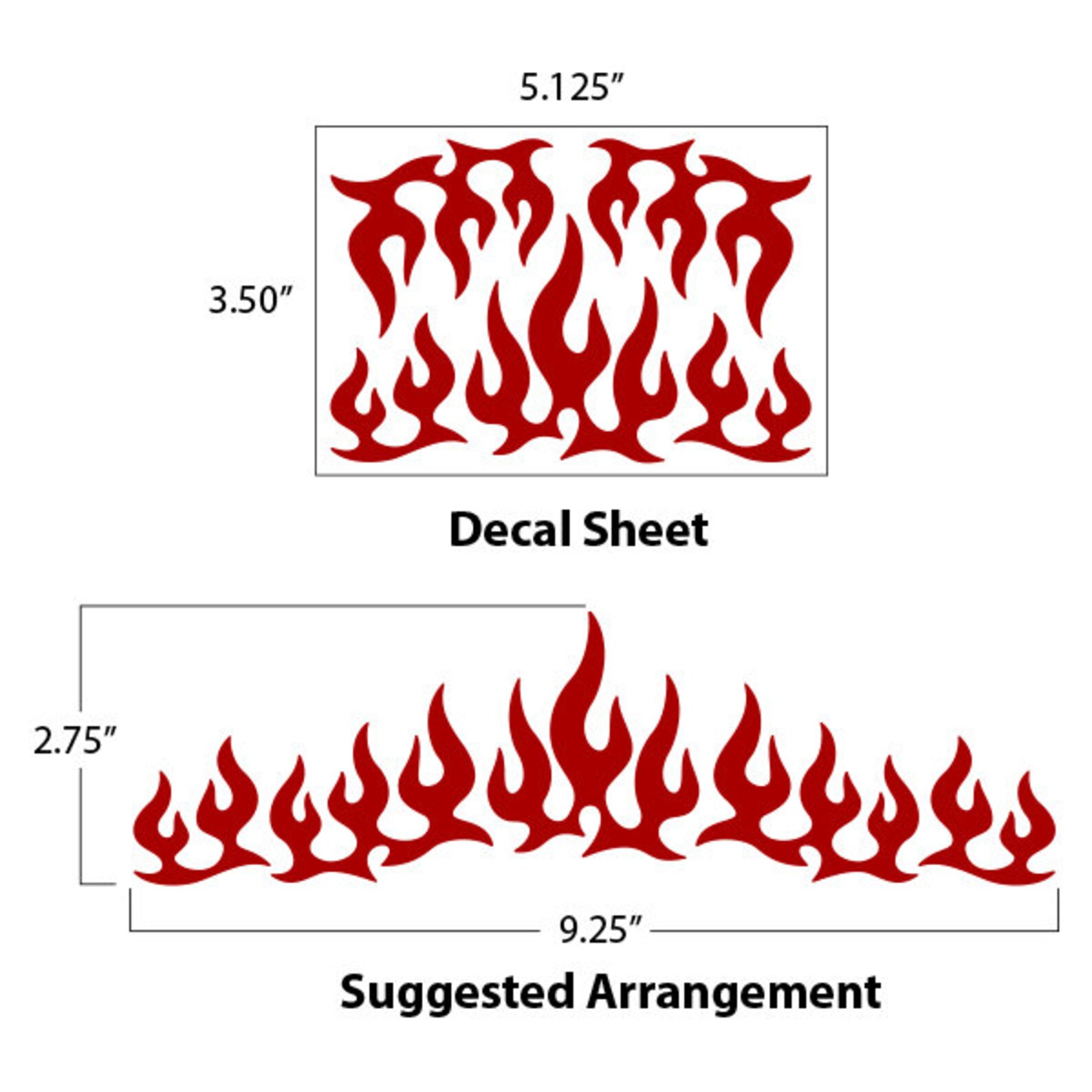 Flames Decal Set Retro Flame Helmet Stickers Kit Hotrod - Etsy