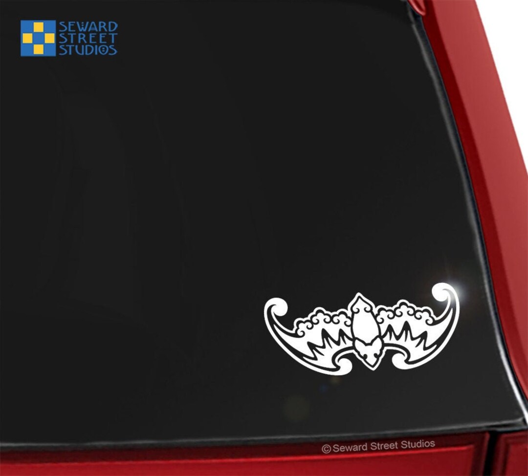 Fu Bat Vinyl Decal, Lucky Bat Laptop Sticker, Chinese Bat Tablet Decal ...
