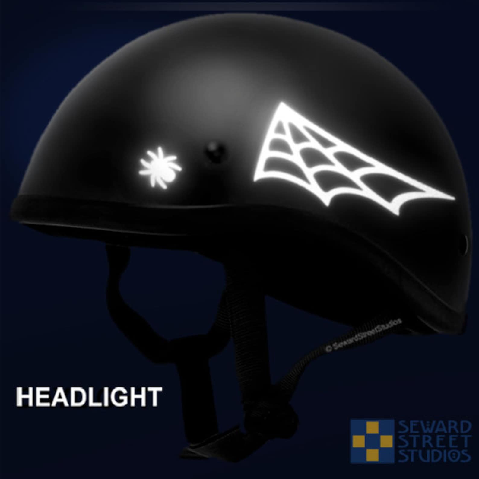 Spiderweb Reflective Decal Set, Spider Web Helmet Stickers, Spiderweb ...