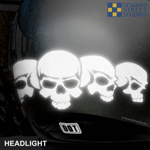 Five Skulls Reflective Decal Set 5 Skulls Motorcycle Helmet | Etsy