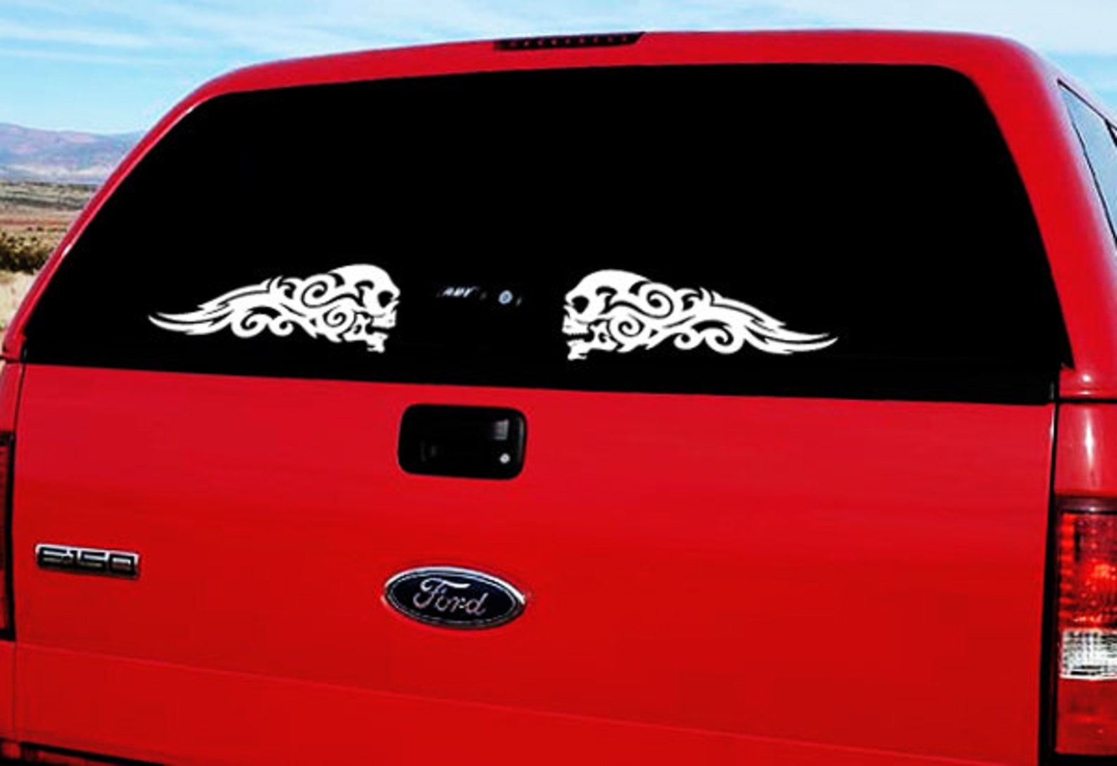 Tribal Skulls Decal Set, Motorcycle Tank Skull Decal Kit, 2 Tribal ...