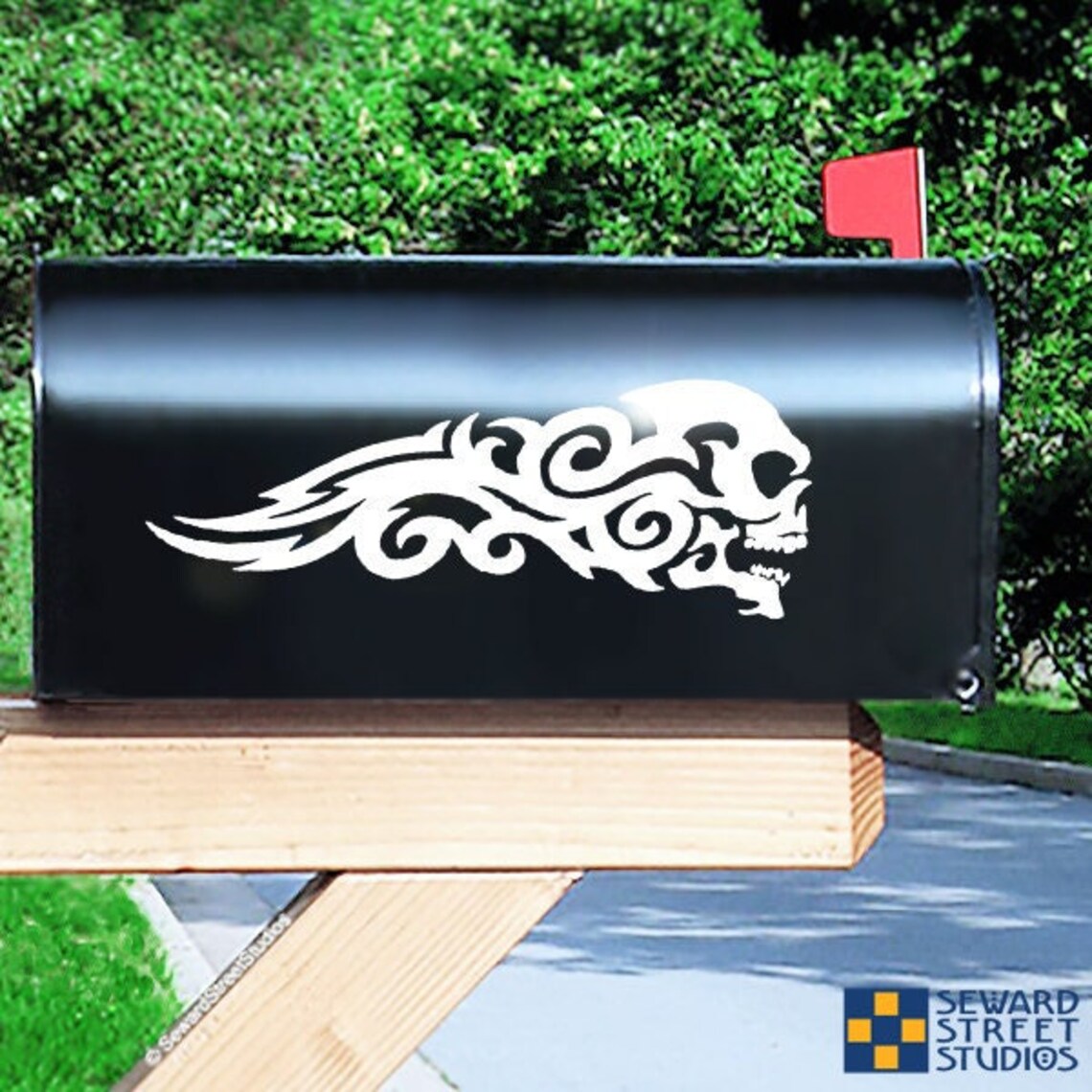 Tribal Skulls Decal Set, Motorcycle Tank Skull Decal Kit, 2 Tribal ...