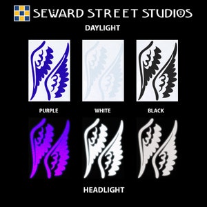 Wings Reflective Decal Set, Tattoo Bird Wings Motorcycle Stickers Kit ...