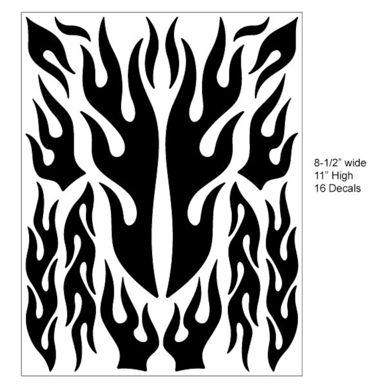 Flames Reflective Decal Set Fire Helmet Reflector Stickers | Etsy