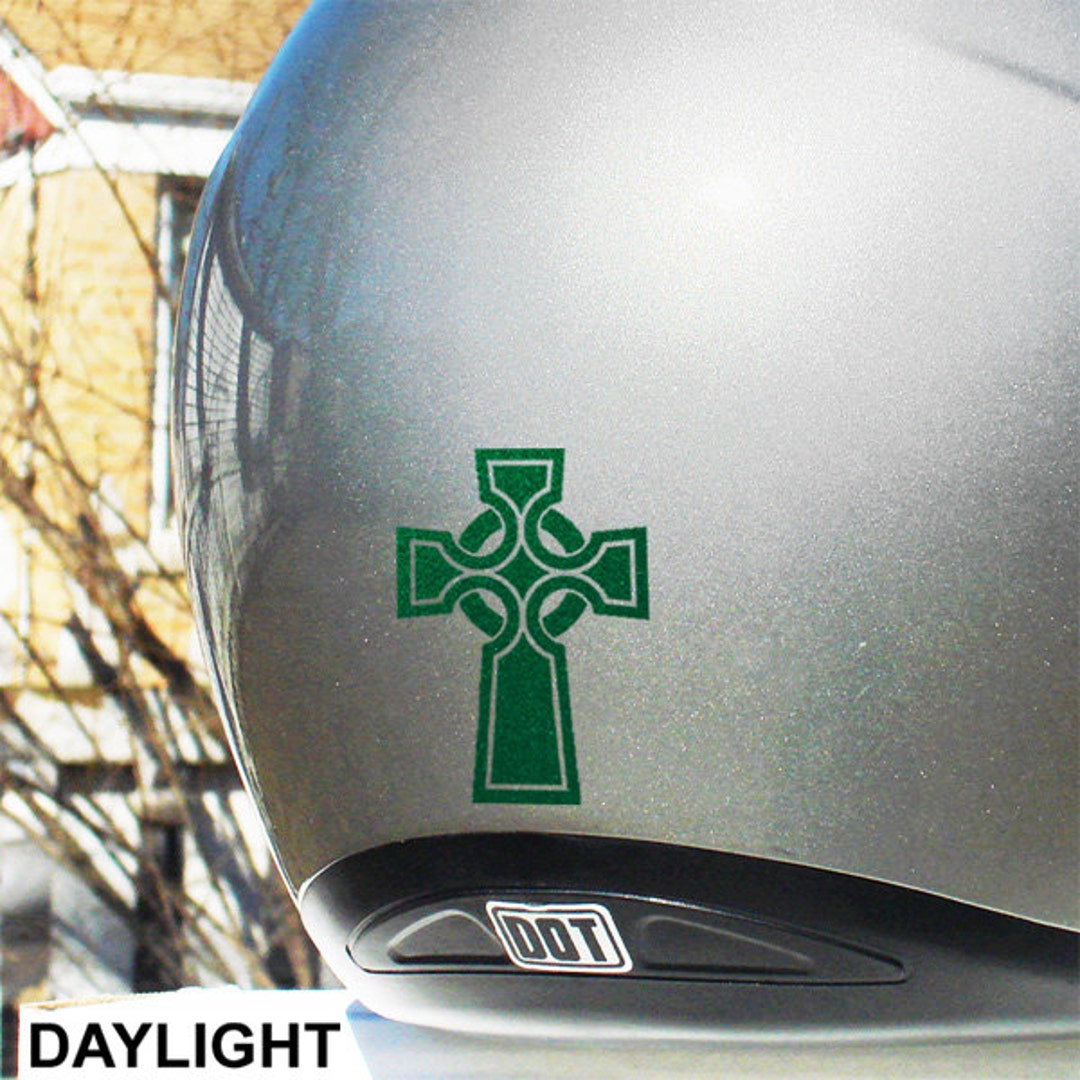 Celtic Cross Reflective Decal, Irish Cross Bike Helmet Sticker ...