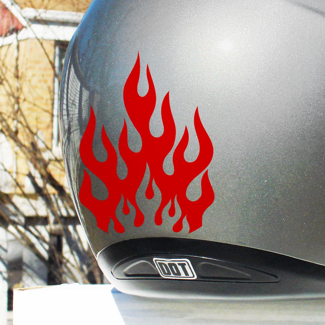 Burning Flames Decal, Motorcycle Helmet Sticker / 3"wx 4"h - #525 - Etsy