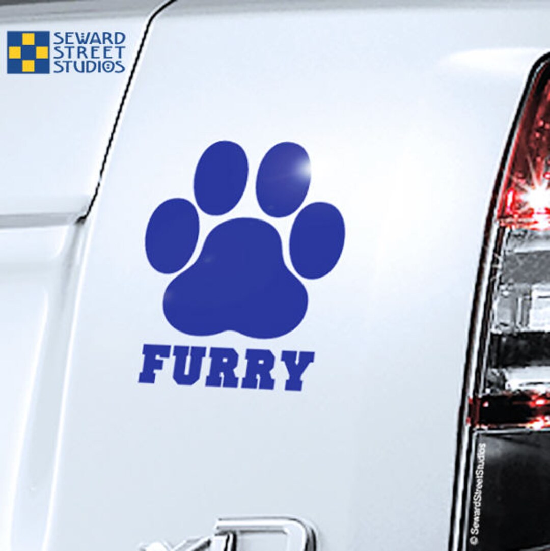 Furry Paw Print Decal, Furry Fandom Car Window Sticker, Furry Paw ...