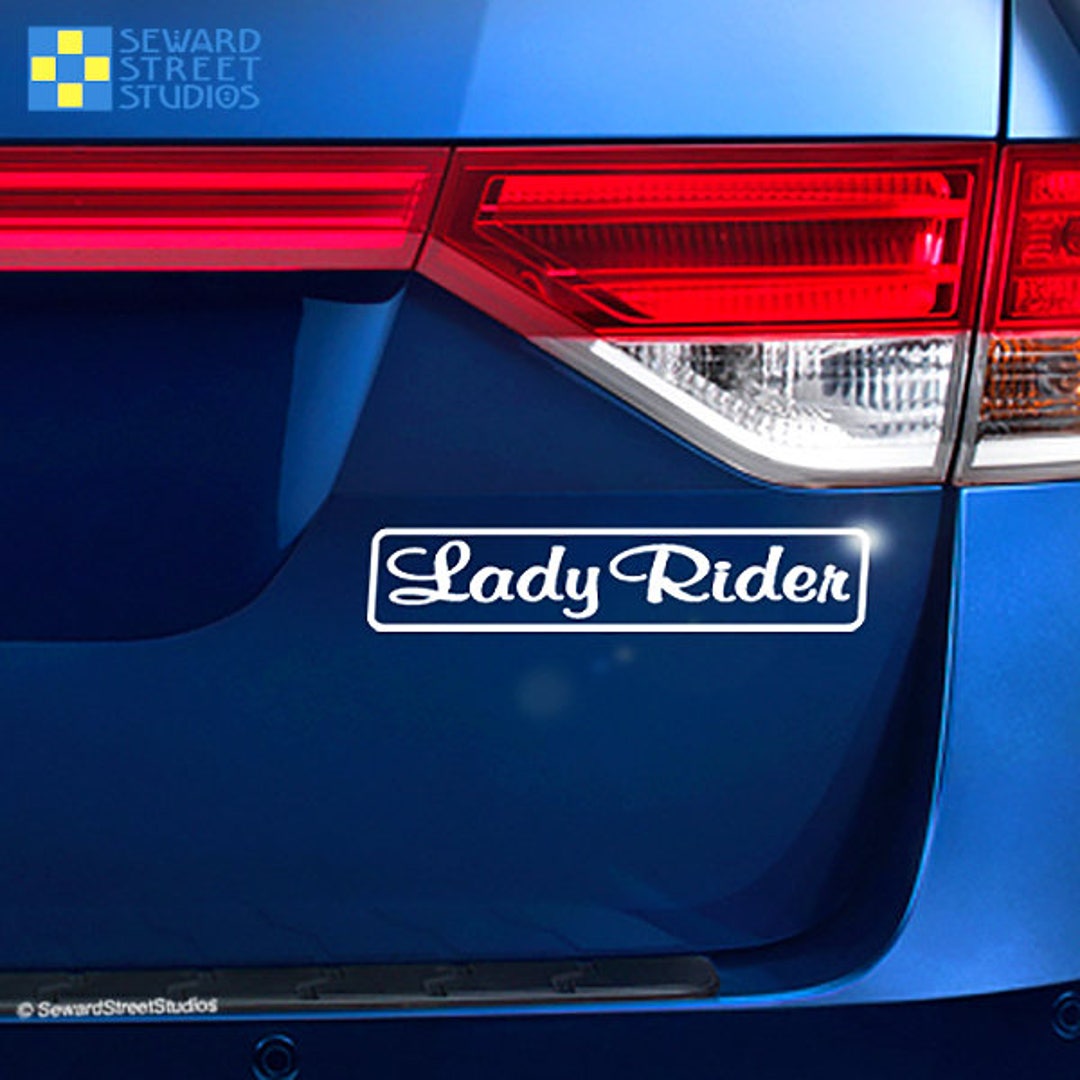Lady Rider Decal, Female Bike Rider Window Sticker, Woman Motorcycle ...