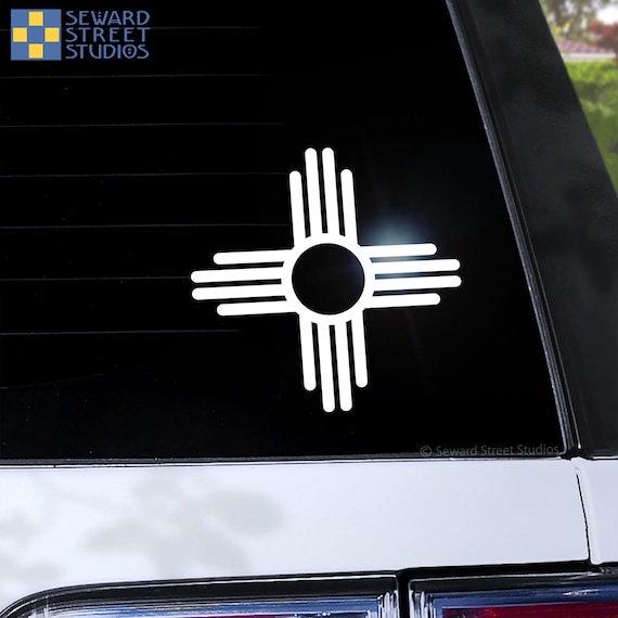 New Mexico Sticker Zia Symbol Virgen De Guadalupe Two Sticker Set: 4 X ...