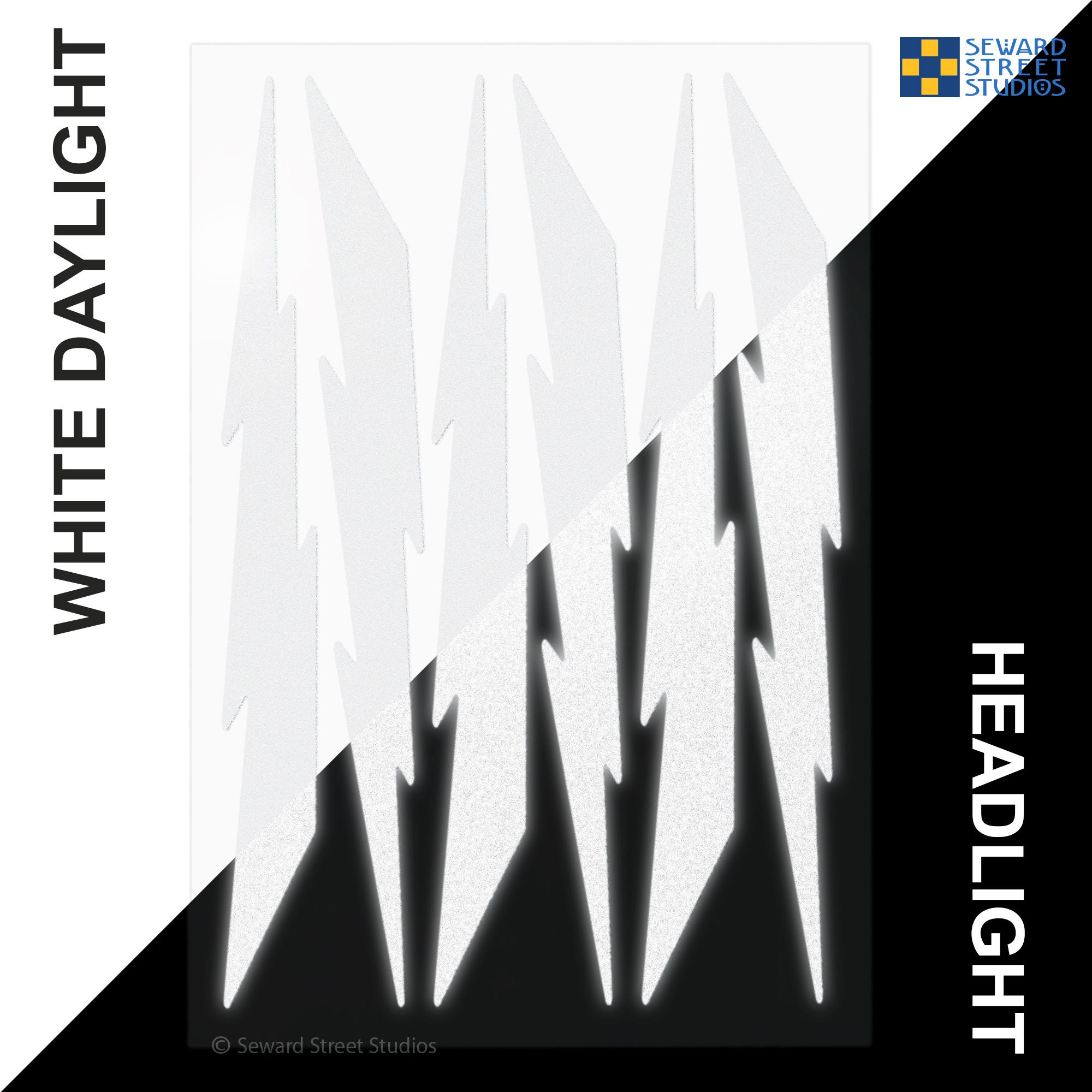 6 White Lightning Bolts Reflective Decal Set Six Lightning - Etsy