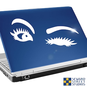 Winking Eyes Reflective Decal, Eye Lashes Wink Car Window Sticker ...