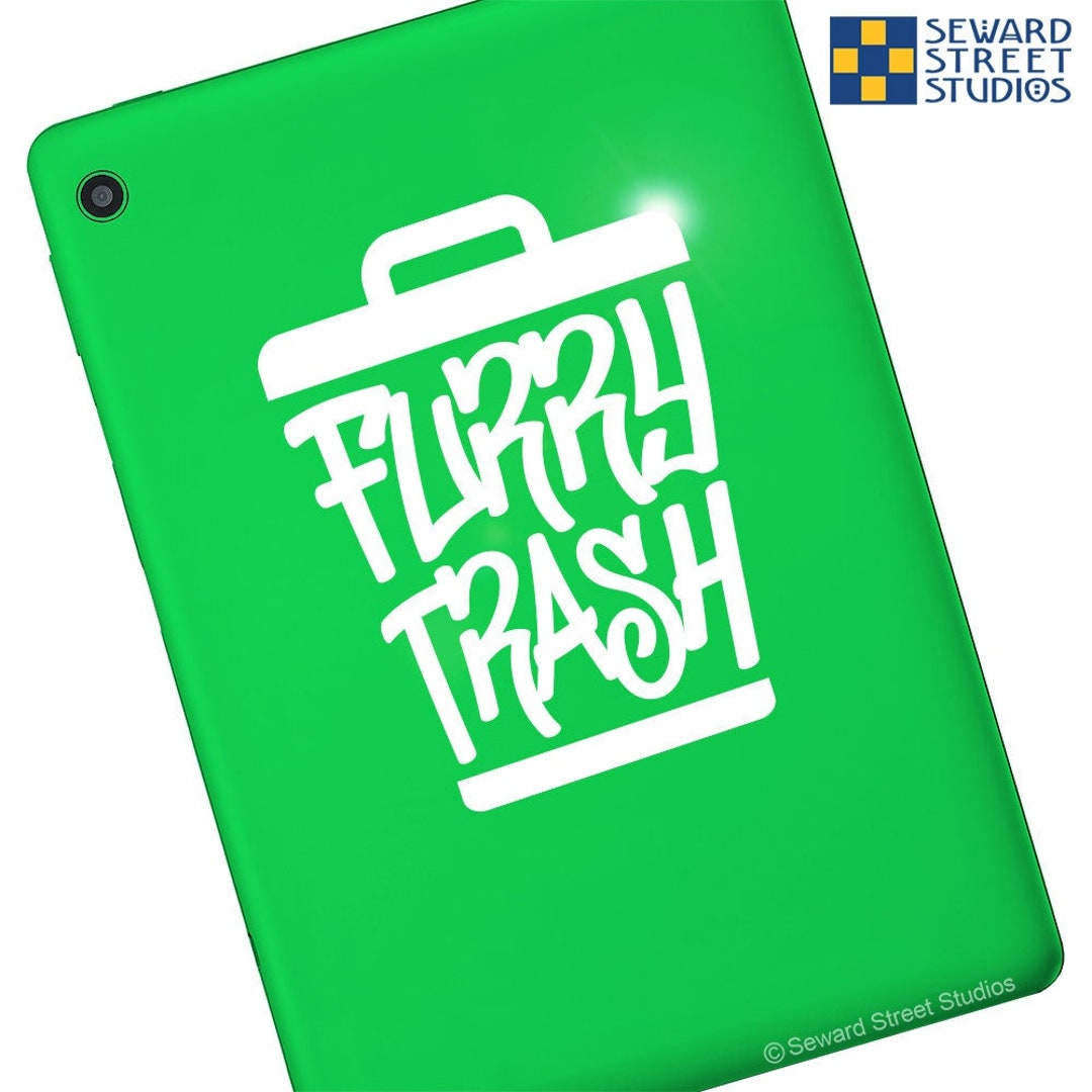 Furry Trash Decal, Anthro Garbage Can Laptop Tablet Sticker, Furry ...