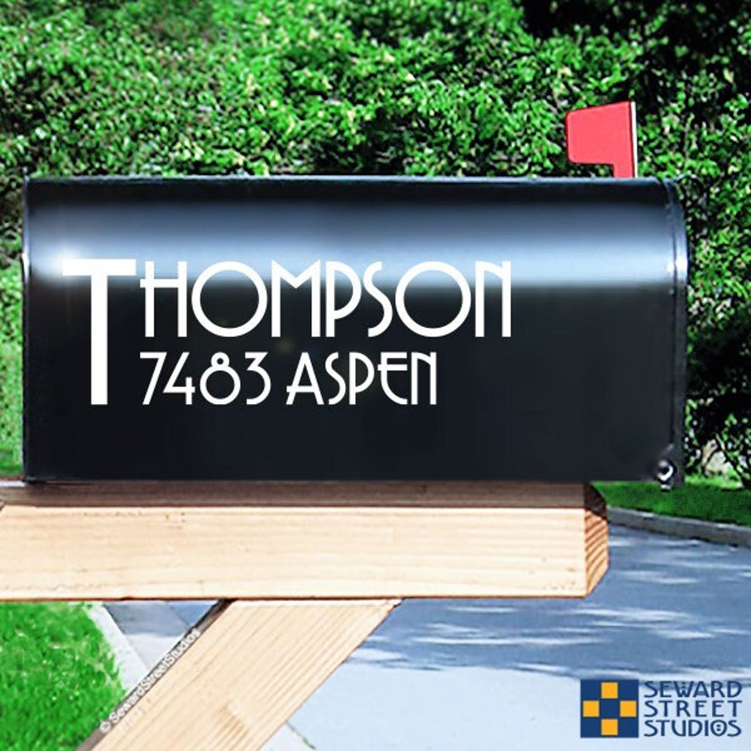 Mailbox Name and Address Decal, Custom Last Name Sticker, Personalized ...