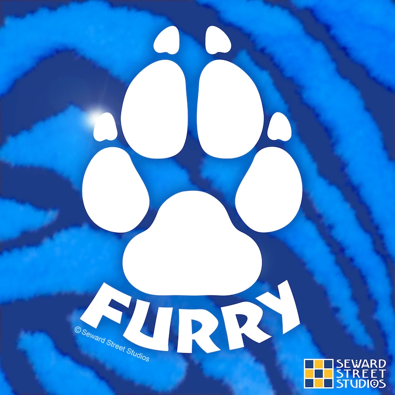 Furry Paw Print Vinyl Decal, Furry Track Car Window Sticker, Fusuit ...