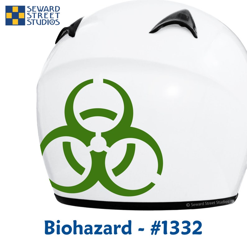 Biohazard Symbol Decal, Biohazard Helmet Sticker, Biohazard Symbol ...