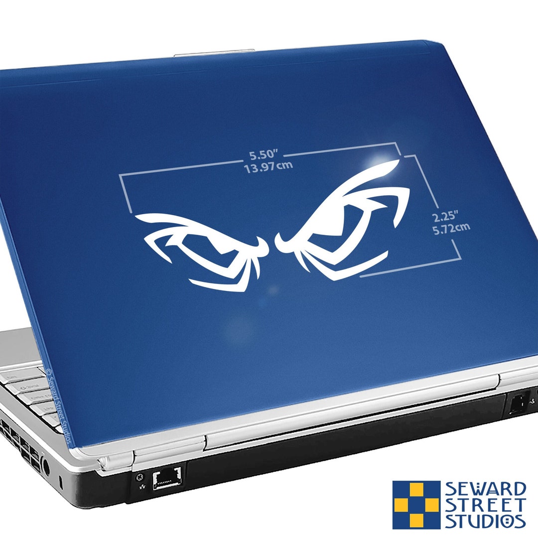 Angry Eyes Decal, Scowling Eyes Car Window Sticker, Monster Laptop ...
