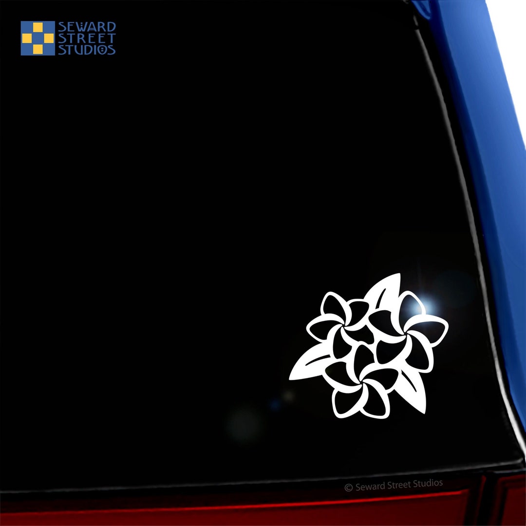 Plumeria Bouquet Decal, Frangipani Tropical Island Flower Sticker ...