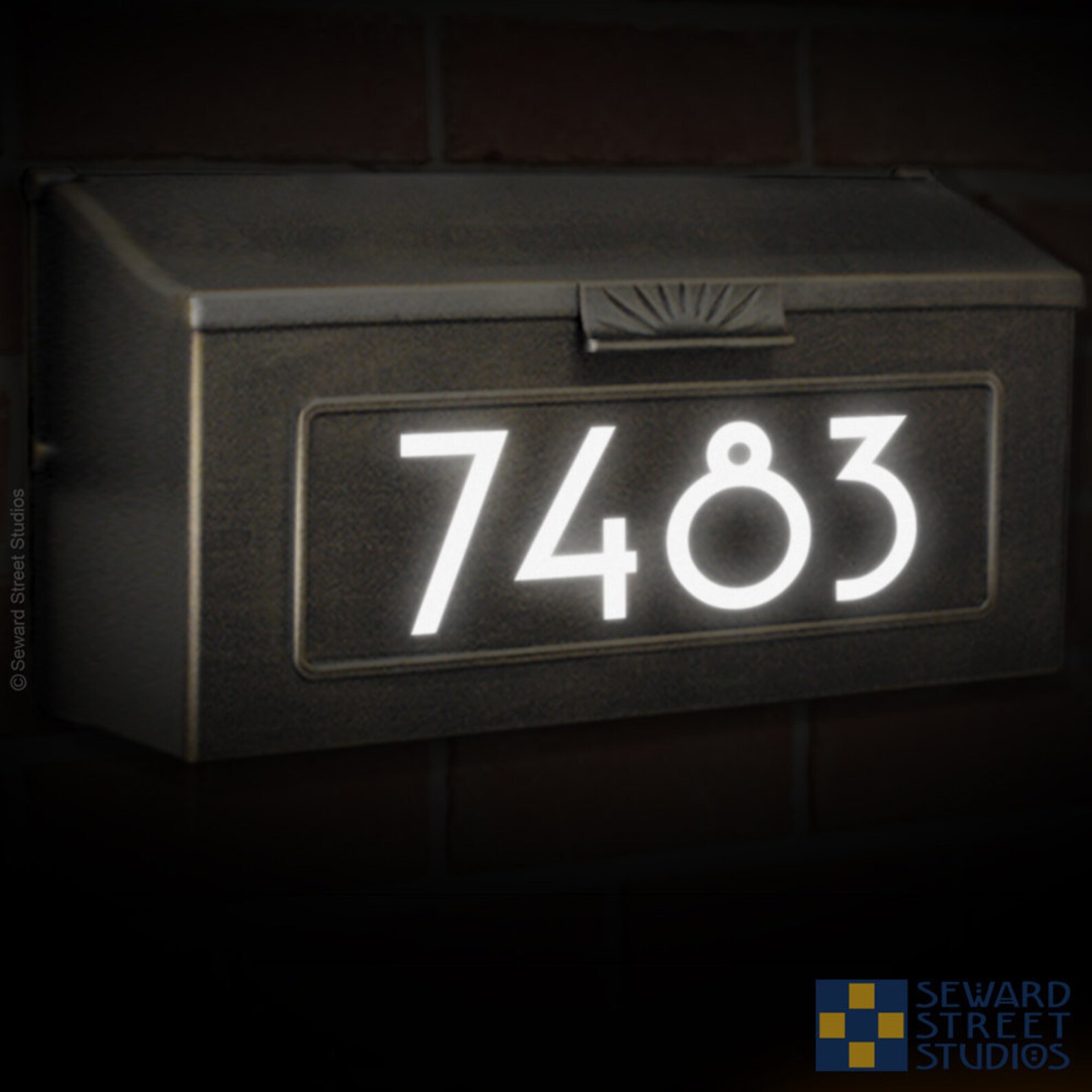 Reflective Mailbox Numbers Decal, up to 3 High Custom Address Sticker ...