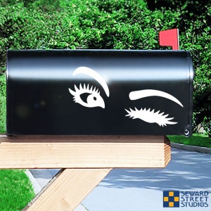 Winking Eyes Reflective Decal, Eye Lashes Wink Car Window Sticker ...