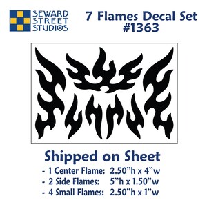 Flames Decal Set, Retro Flame Helmet Stickers Kit, Hotrod Motorcycle Transfers Sheet, Fire Bike ...