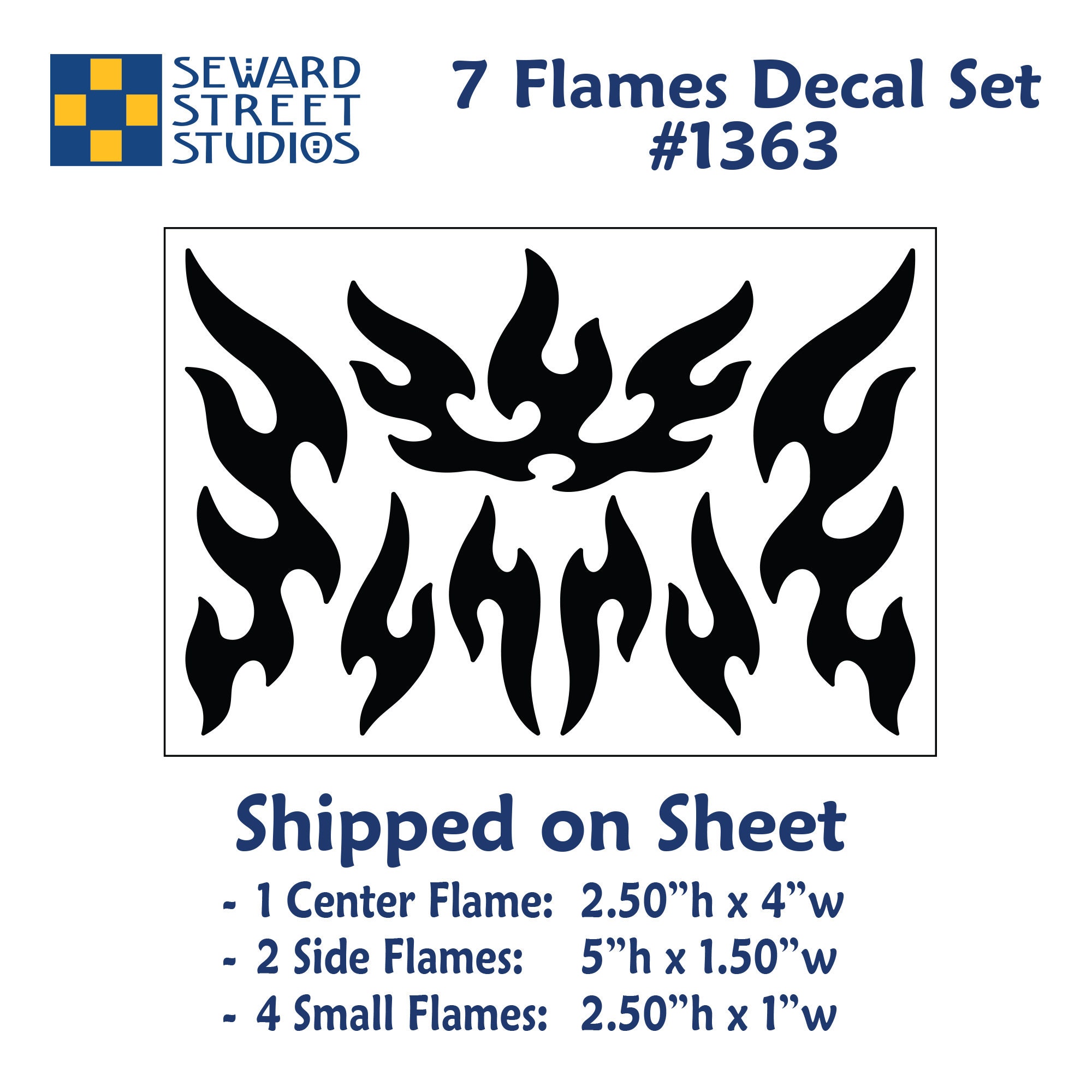 Flames Decal Set, Retro Flame Helmet Stickers Kit, Hotrod Motorcycle Transfers Sheet, Fire Bike ...
