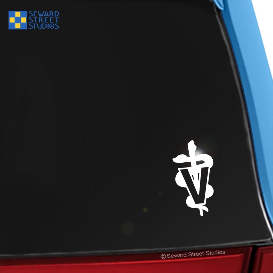 Veterinary Medicine Symbol Vinyl Decal, Pet Doctor Car Window Sticker ...